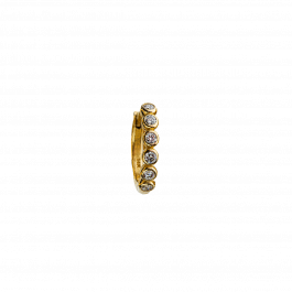 14K Gold Gipsy Single Earring with Lab-grown Diamonds 0.12ct | G.R.A.S ...