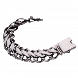 Solid Silver Bracelet with joined links